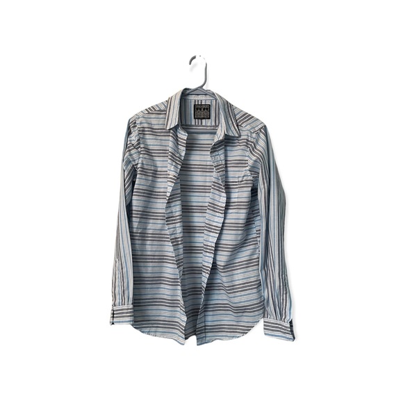 Straight Faded | Shirts | Straight Faded Mens Blue Striped Button Down ...